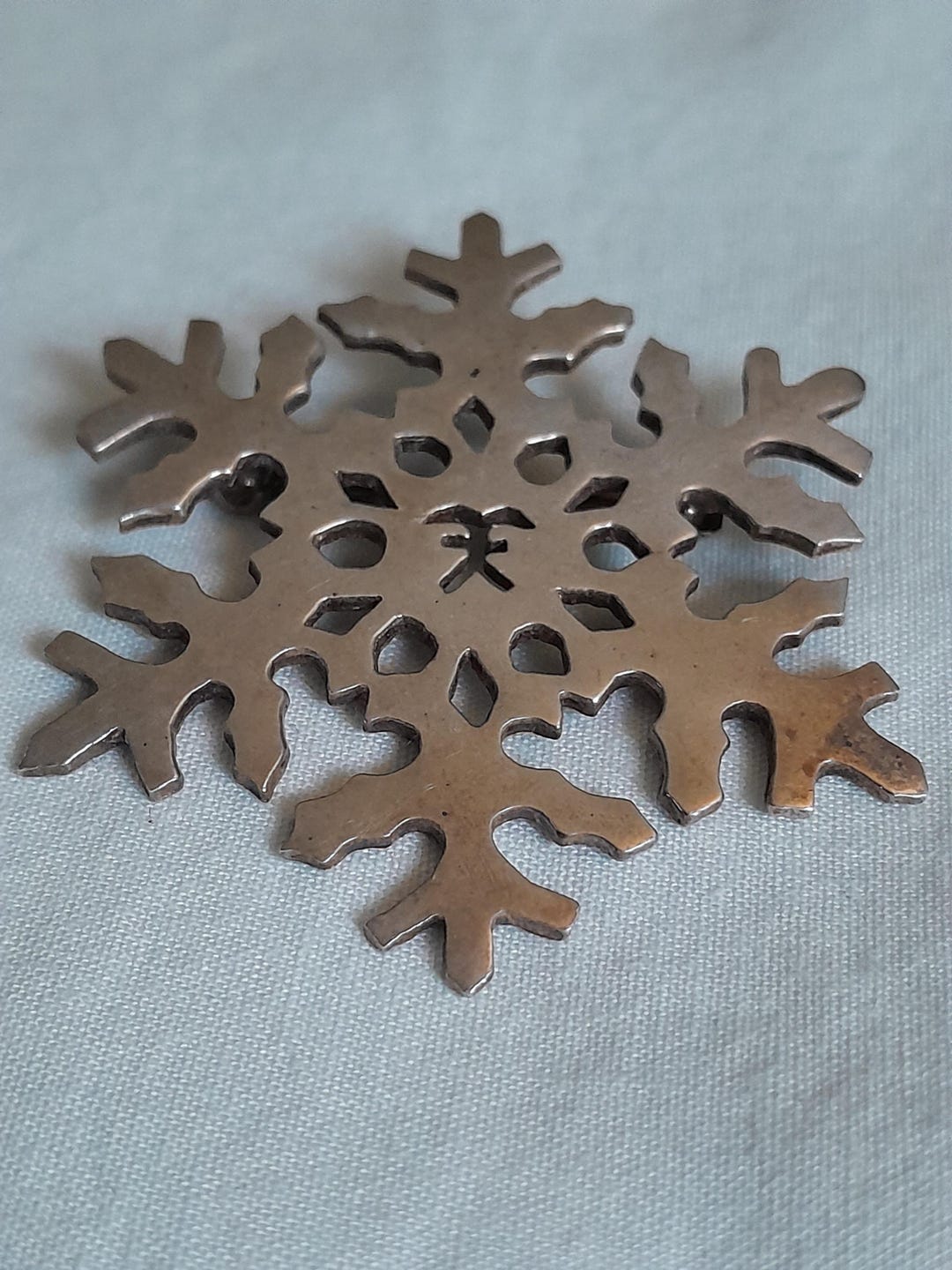 HANDPICKED Sterling Silver Snowflake Brooch/pin - Etsy