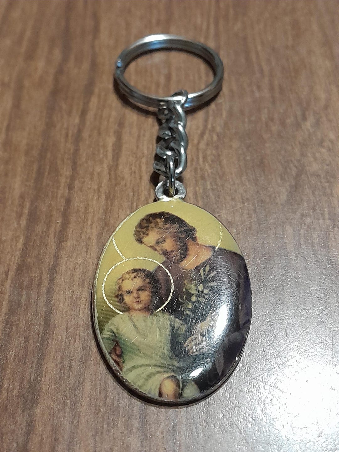 HANDPICKED St Joseph and Jesus Keychain - Etsy