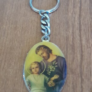 HANDPICKED St Joseph and Jesus Keychain - Etsy
