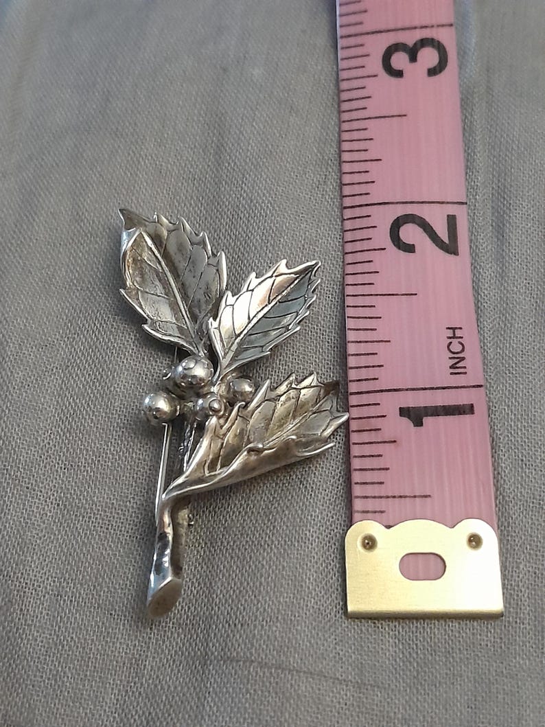 HANDPICKED Sterling Silver Holly Pin - Etsy