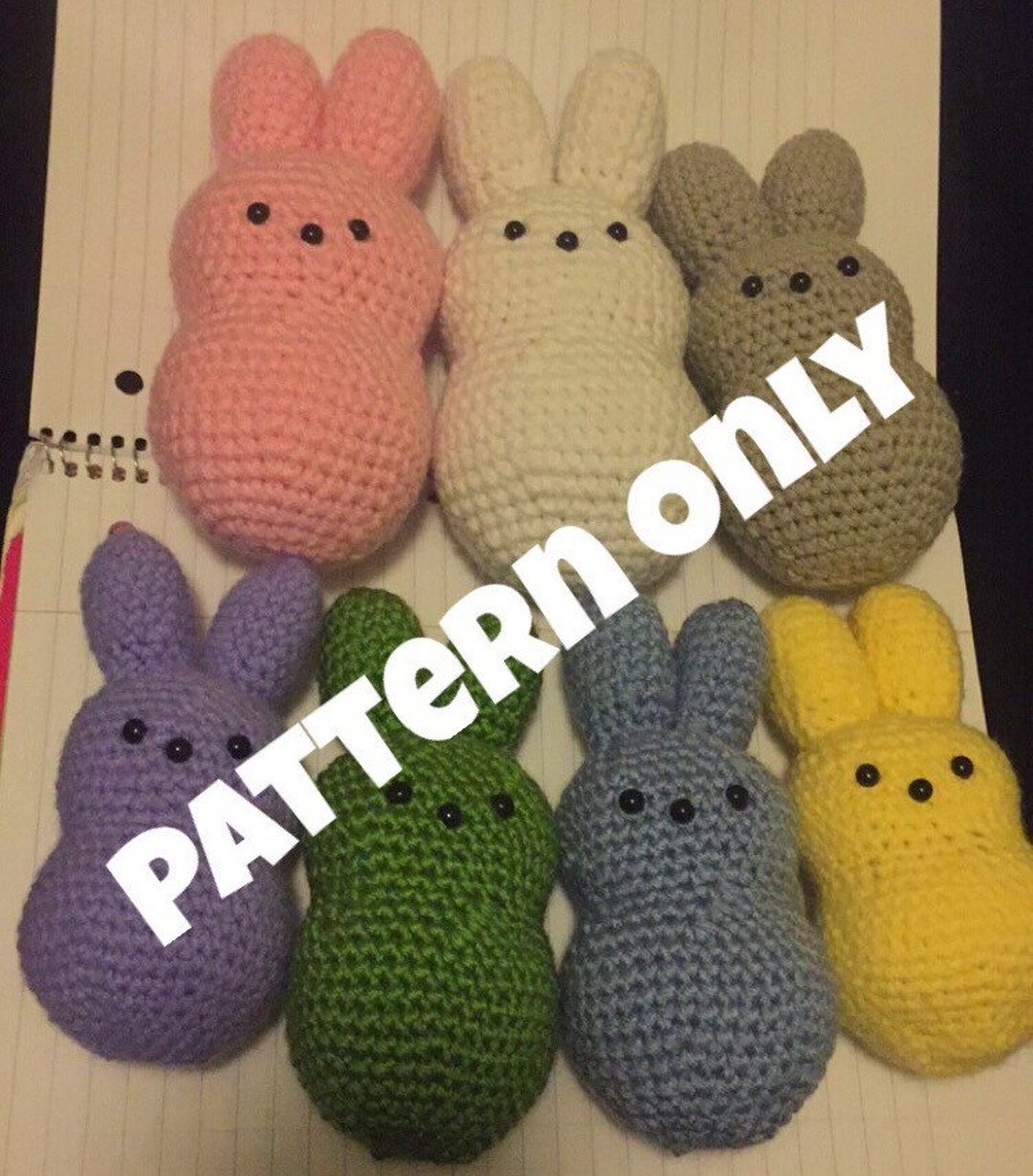 PATTERN ONLY!!! Peeps Bunny Crocheted Pattern - Etsy
