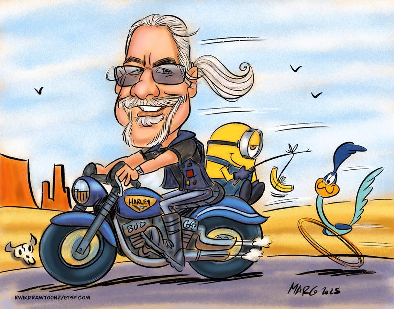 One Person Digital Cartoon Face Portrait Sketch - Etsy