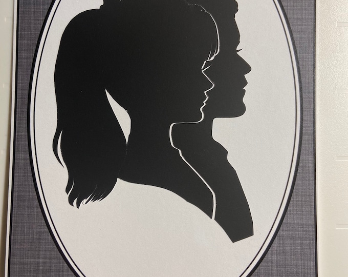 2 Hand Cut Silhouettes of Same Person - Etsy