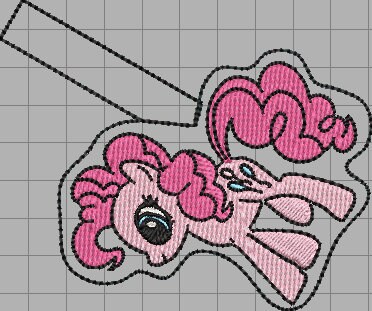 Pony Bag Tag 4x4 Embroidery Design Pink - Etsy