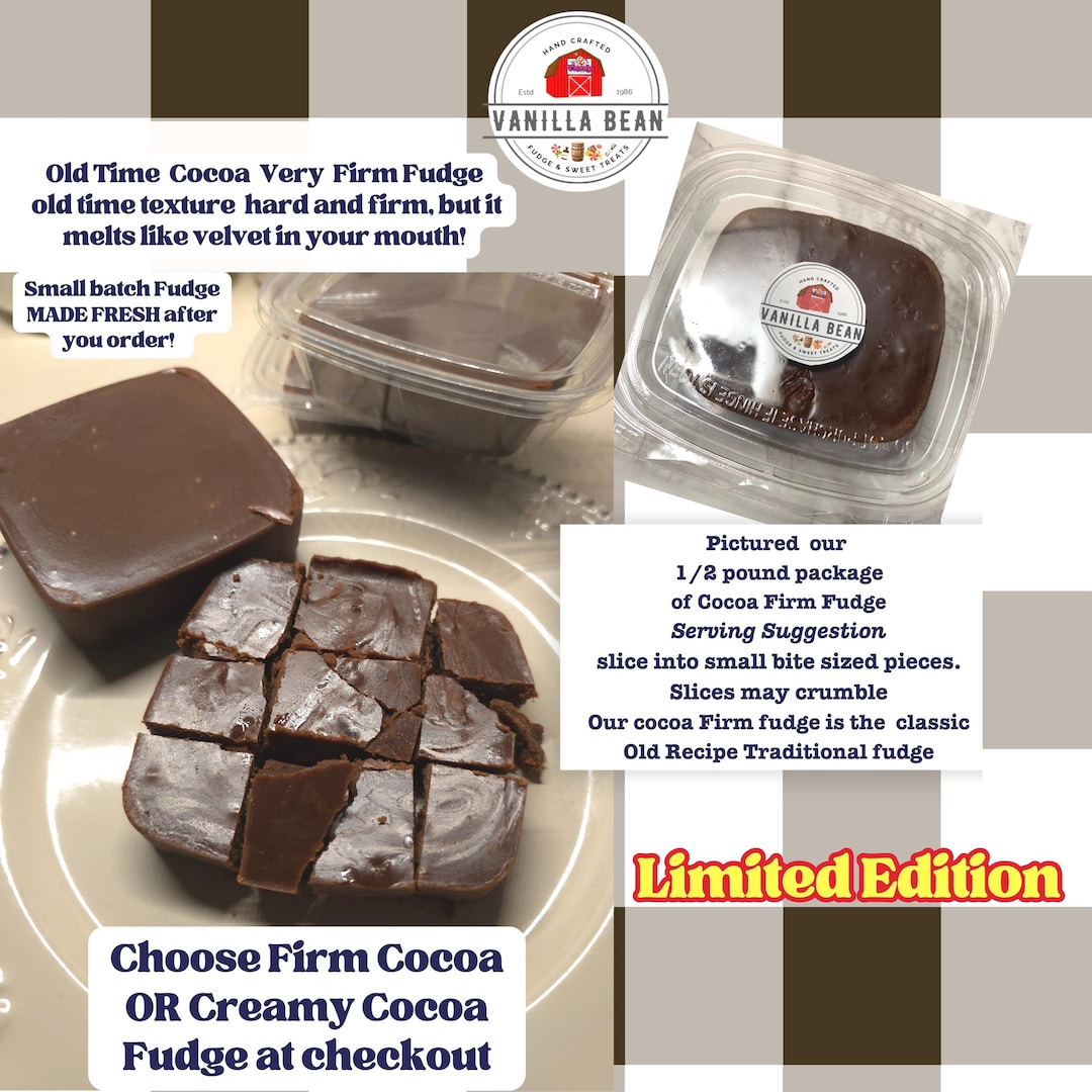 Authentic Homemade Chocolate Fudge Candy |old Fashioned Firm Hard Cocoa ...
