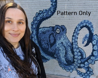 Octopus Filet Crochet Blanket Instant Downloadable PDF Written Pattern ...