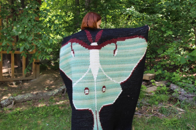 Luna Moth Afghan Crochet Pattern pattern Only - Etsy