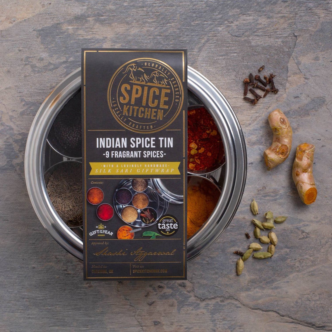 Spice Kitchen Indian Spice Tin With 9 Spices | Etsy