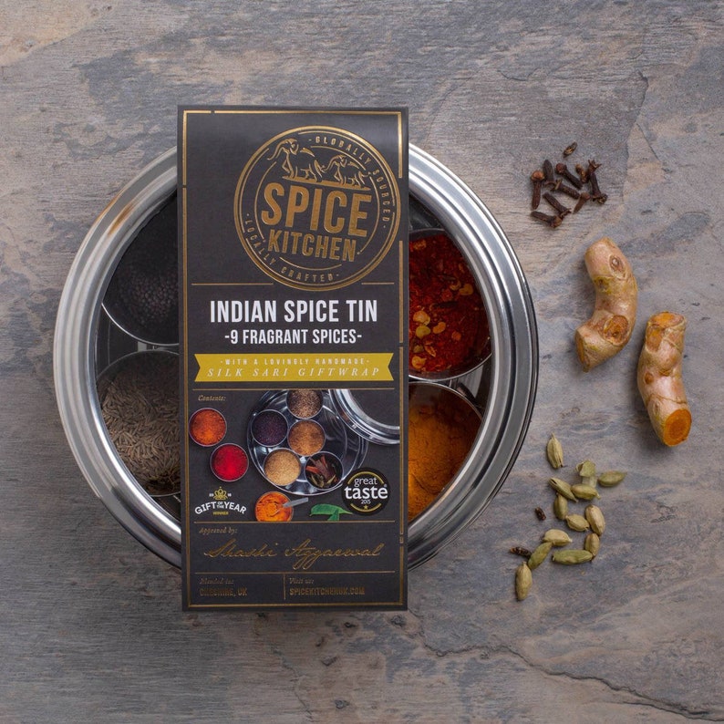 Spice Kitchen Indian Spice Tin With 9 Spices | Etsy