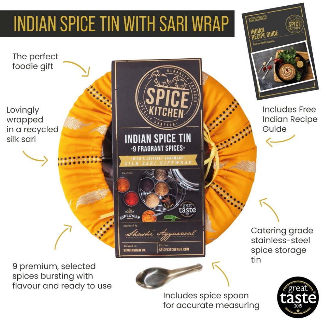 Spice Kitchen Masala Dabba With Handmade Silk Sari Cover. - Etsy