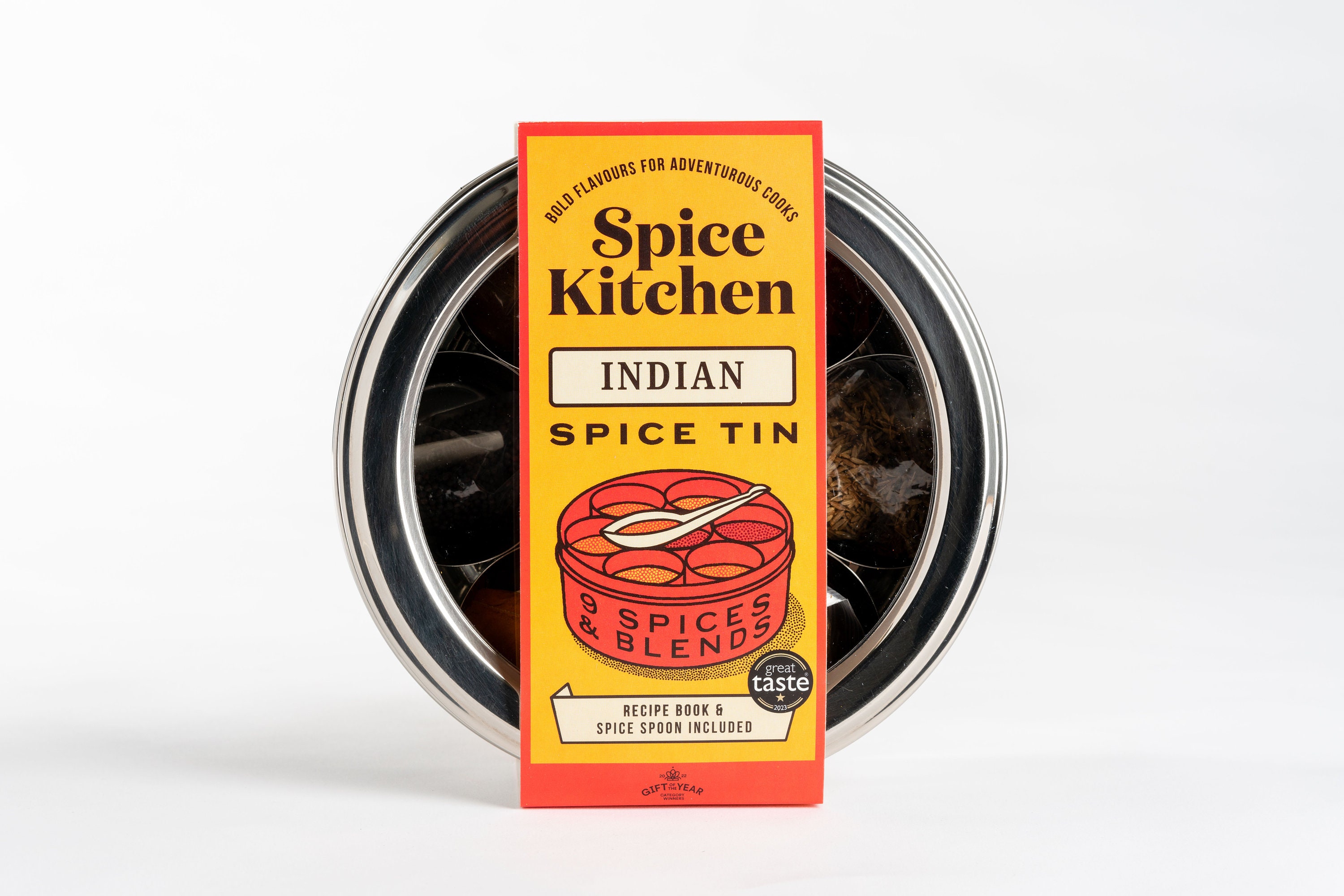 Round spice tin store