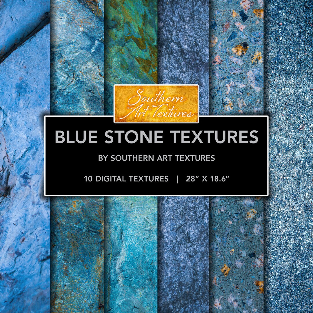 Blue Stone Textures Digital Paper, Blue Stone Patterns Scrapbook Paper ...