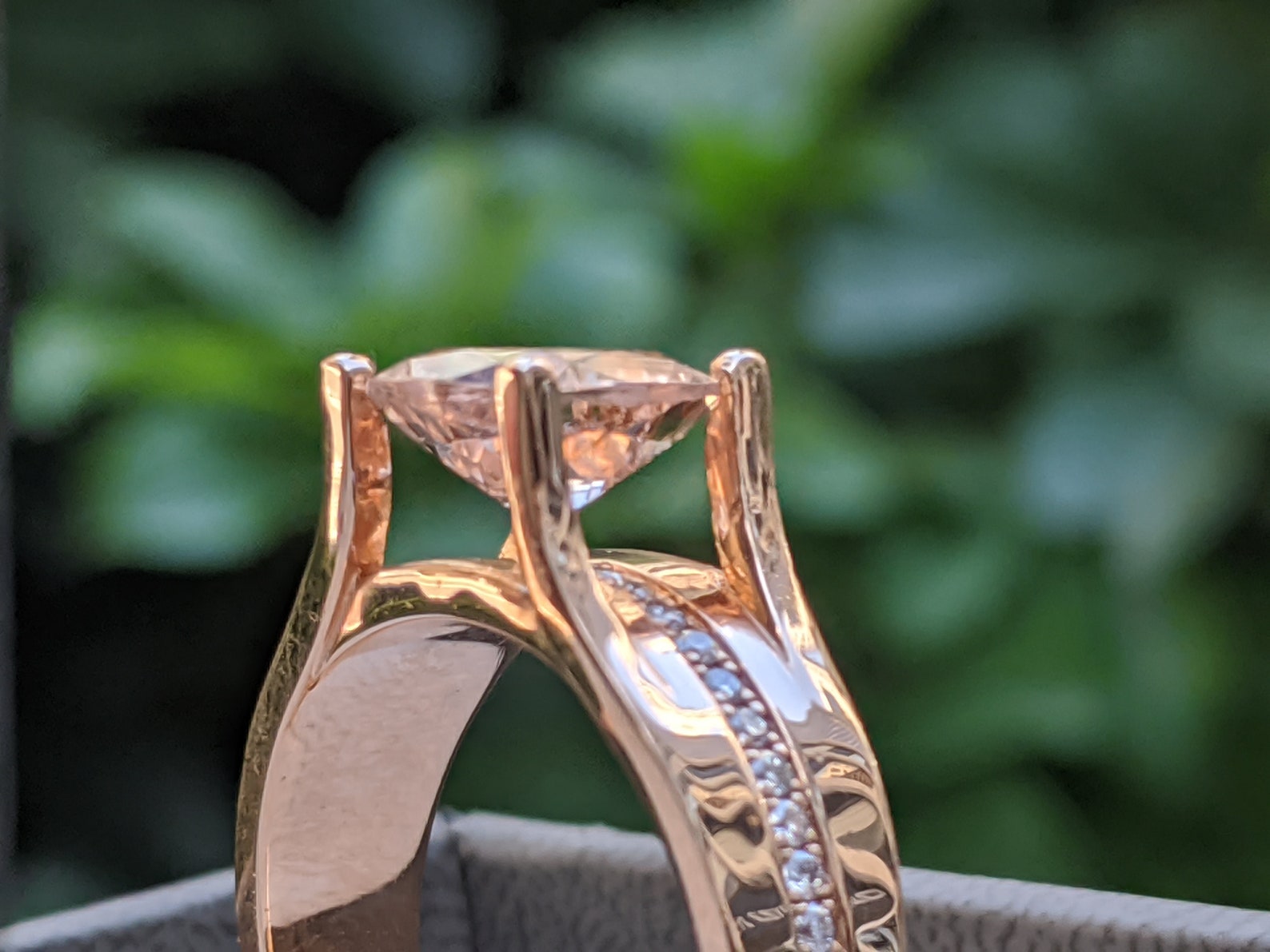2 Carat Morganite Engagement Ring Rose Gold Cushion Morganite Etsy
