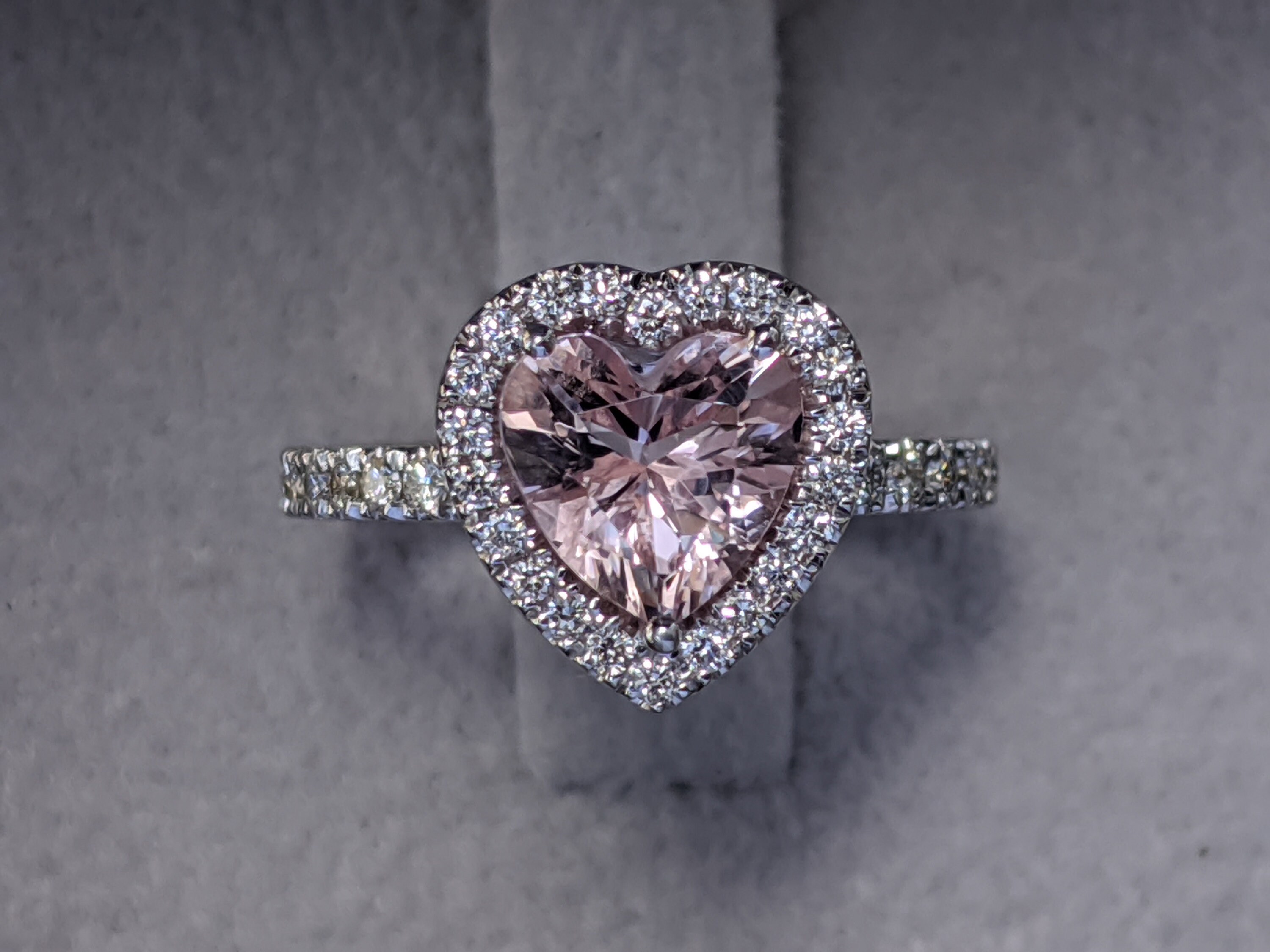 2 Carat Heart Shape Morganite Engagement Ring White Gold Heart | Etsy
