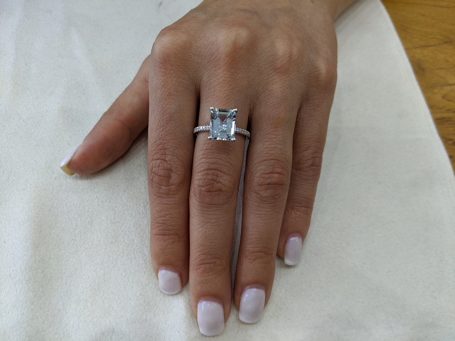 3 Carat Emerald Cut Aquamarine Engagement Ring Aquamarine - Etsy