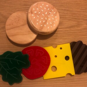 Burger Coaster Set - Etsy