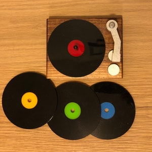 Record Player Coaster Set - Etsy