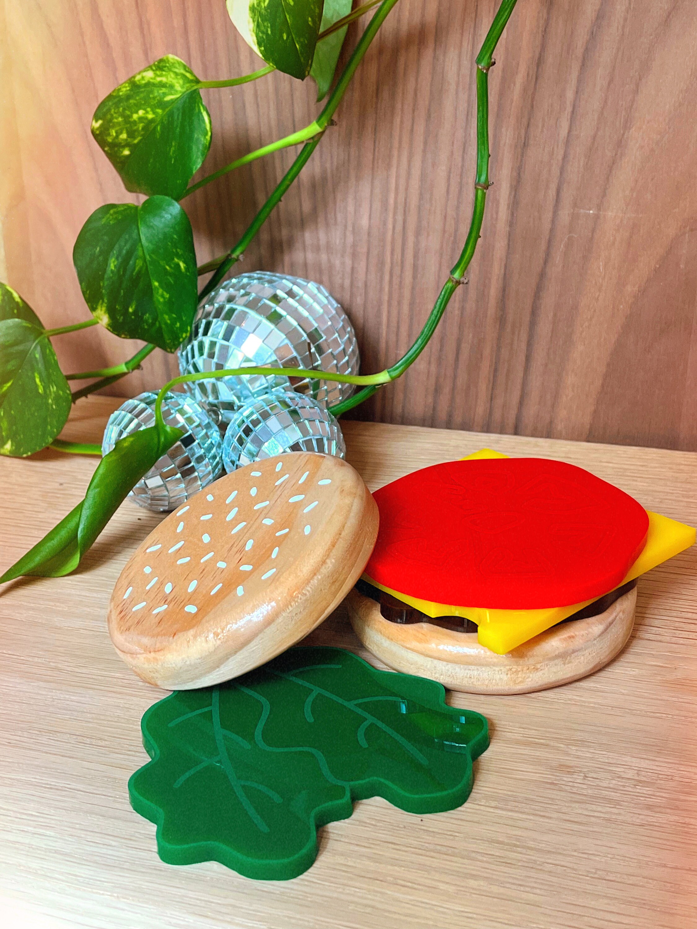 Burger Coaster Set - Etsy