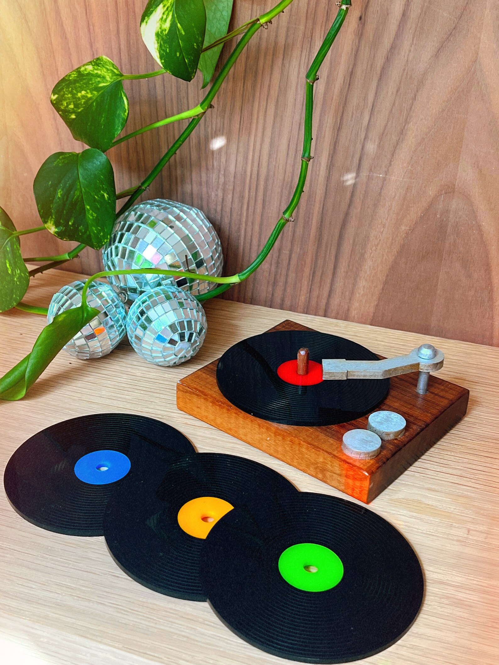 Record Player Coaster Set - Etsy