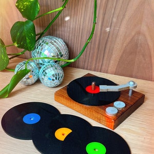 Record Player Coaster Set - Etsy