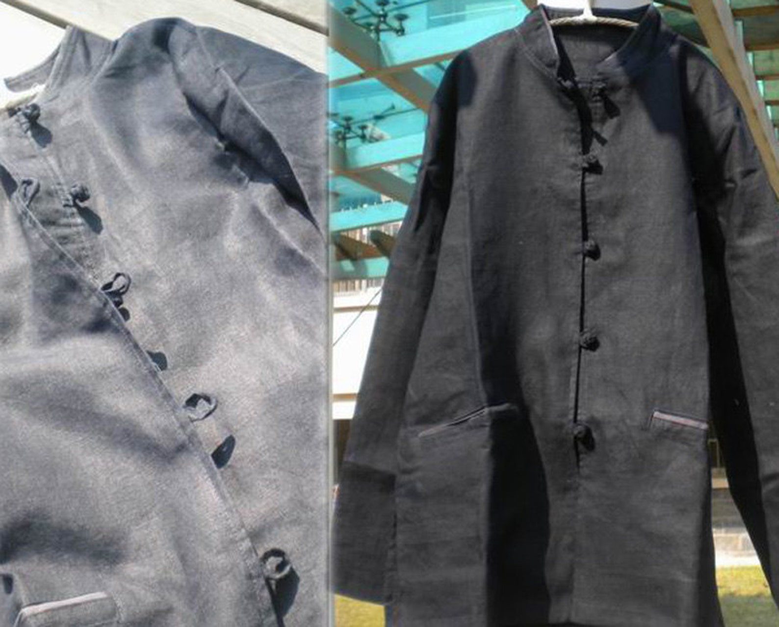 040men's Lined Chinese Cheongsam Linen Jacket With - Etsy