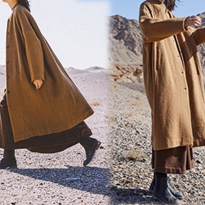 Q047---women's Winter Boiled Wool Oversized Coat in Deep Moss Green ...