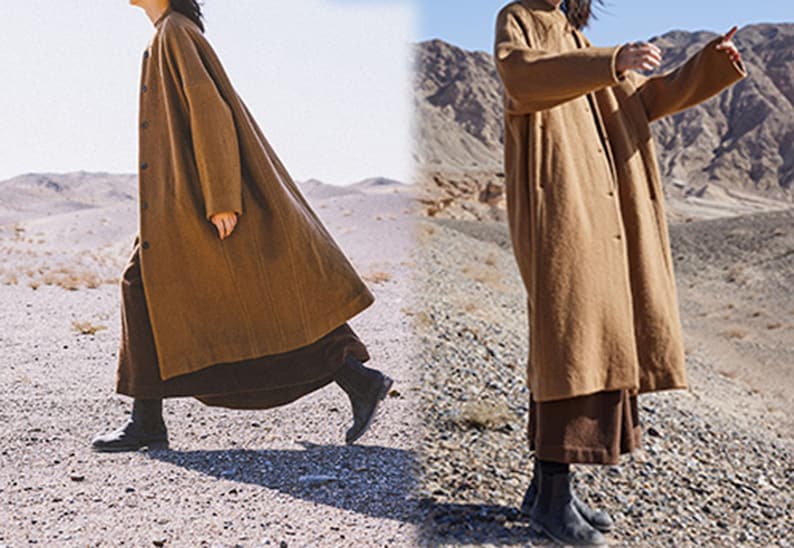 Q047---women's Winter Boiled Wool Oversized Coat in Deep Moss Green ...