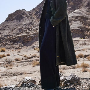 Q047---women's Winter Boiled Wool Oversized Coat in Deep Moss Green ...