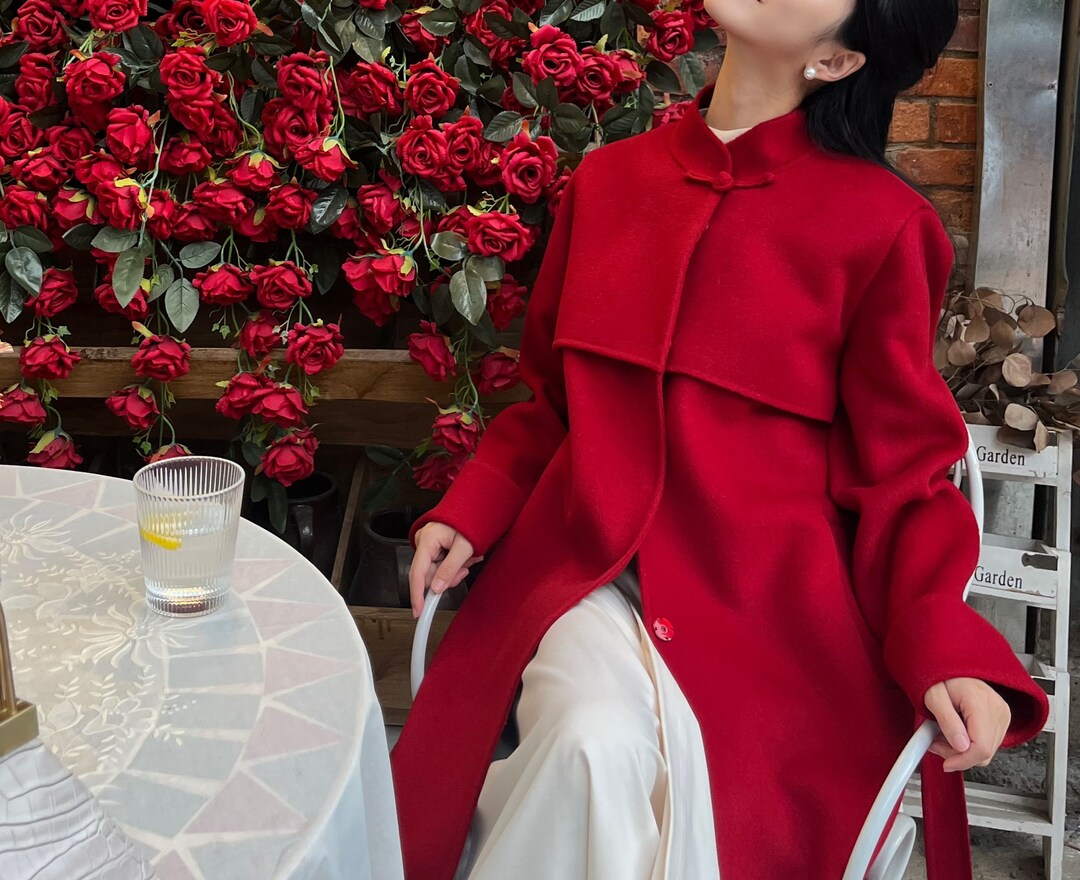 W073---premium Double Faced Wool Neo Chinese Style Coat, Women Wool ...