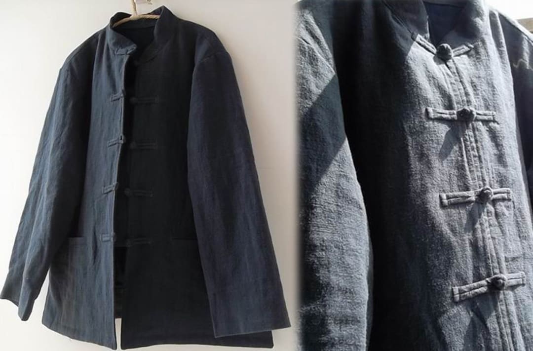 105men's Long Sleeve Stand Collar Lined Jacket With - Etsy