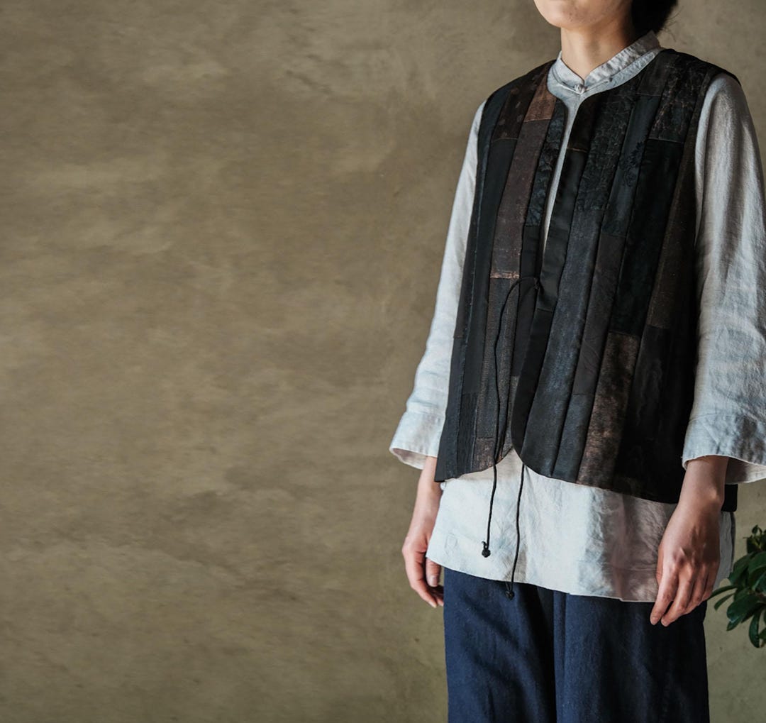 N113mud Silk Patchwork Vest, Made to Order, One of A Kind. Kasaya ...