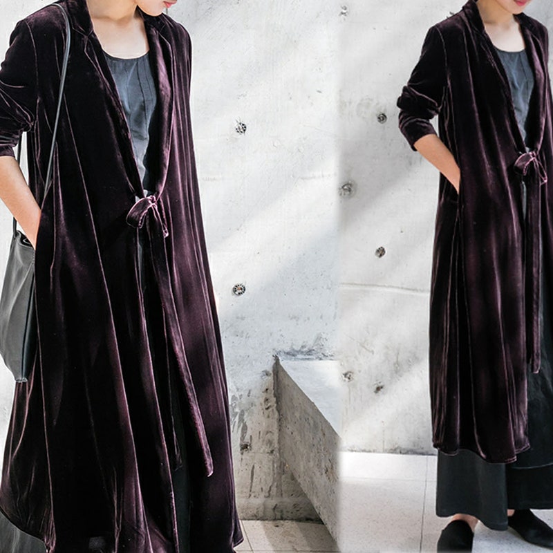Velvet Silk Duster Coat - Etsy