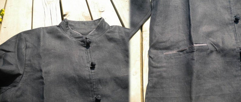 040men's Lined Chinese Cheongsam Linen Jacket With - Etsy