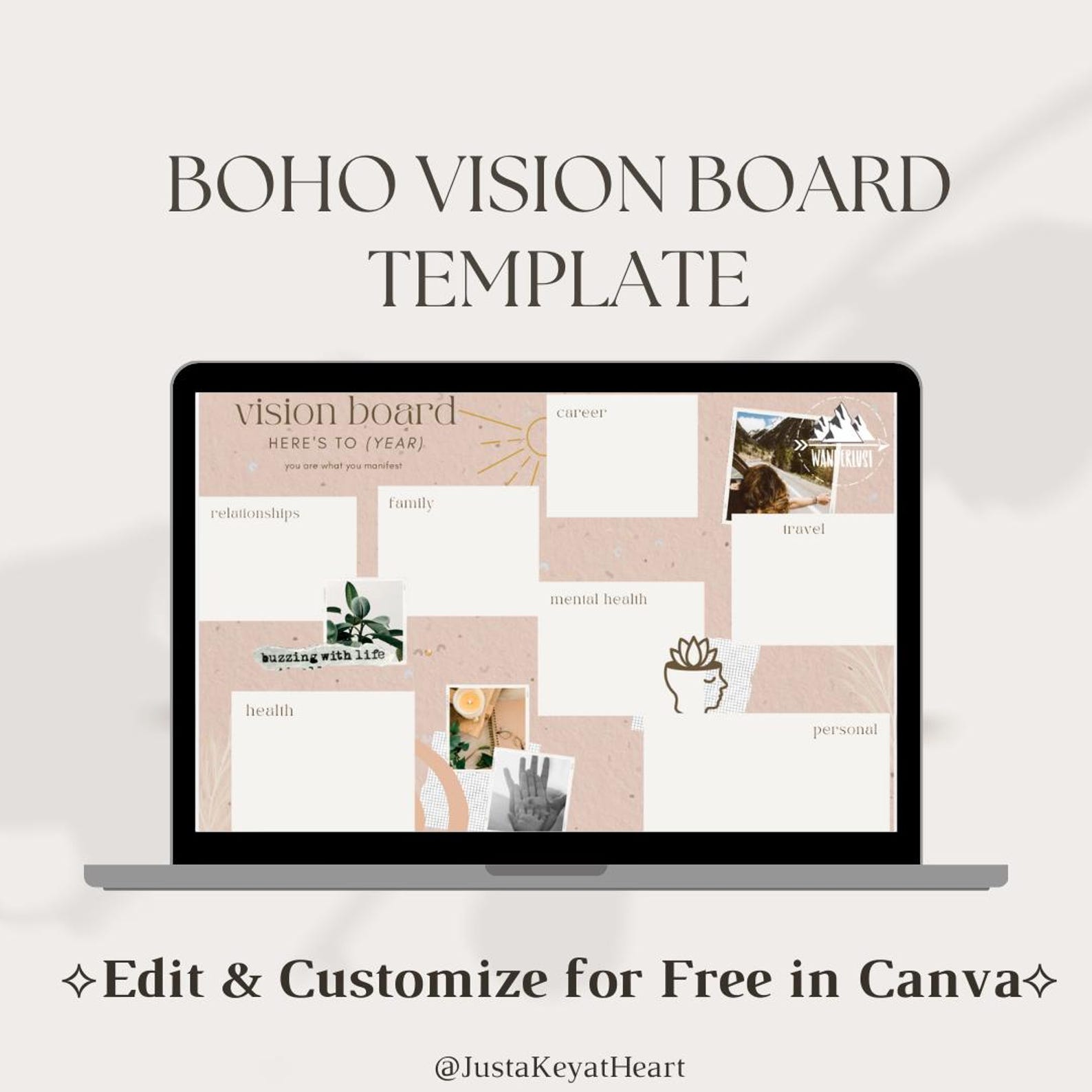 Vision Board,dream Board,manifestation, Boho Vision Board, Neutral ...