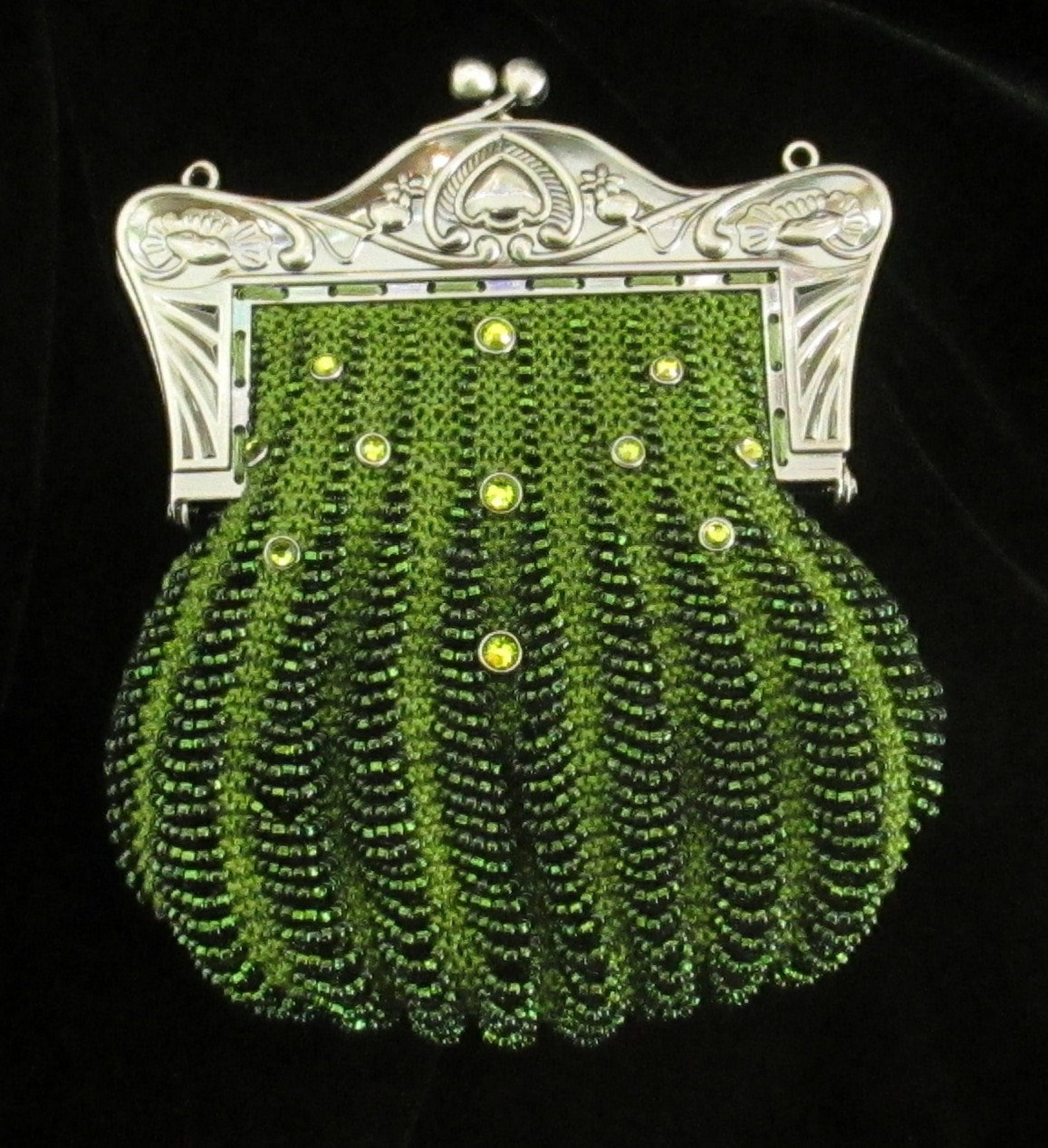 Peridot Sparkle Bead Knitted Bag. Pictorial Tutorial With Lots of ...