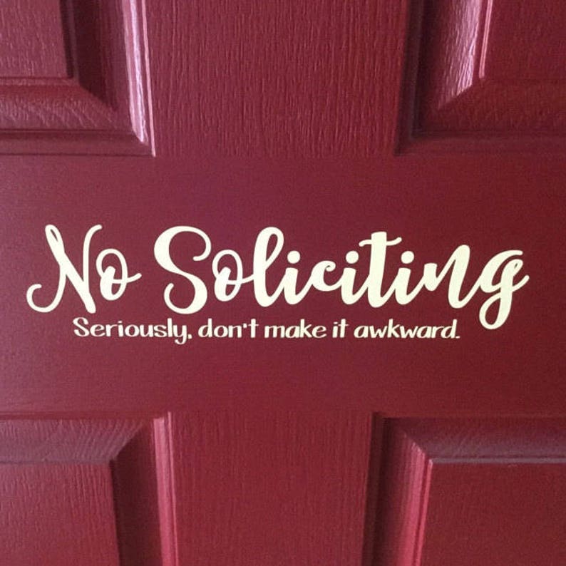 No Soliciting Door Decal No Soliciting Door Sign Door Decal - Etsy