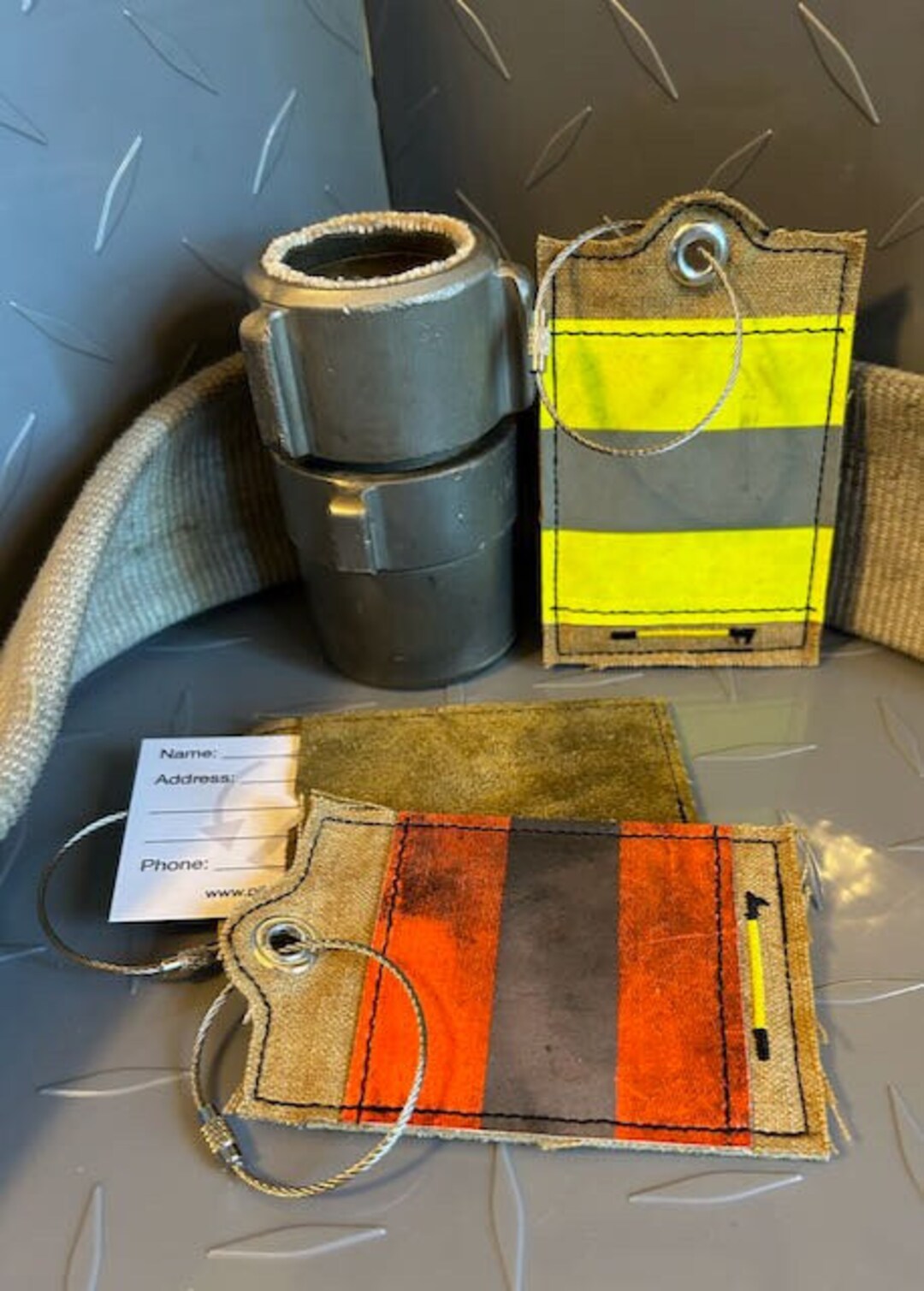 Suitcase Tags Made From Decommissioned Firefighter Gear, Luggage Tags ...