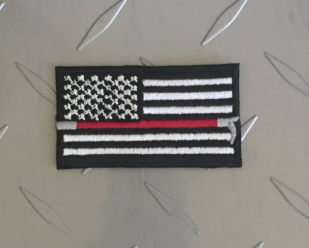 Thin Red Line Patch - Firefighter American Flag Patch - Embroidered Patch - Iron-on Patch - Sew ...