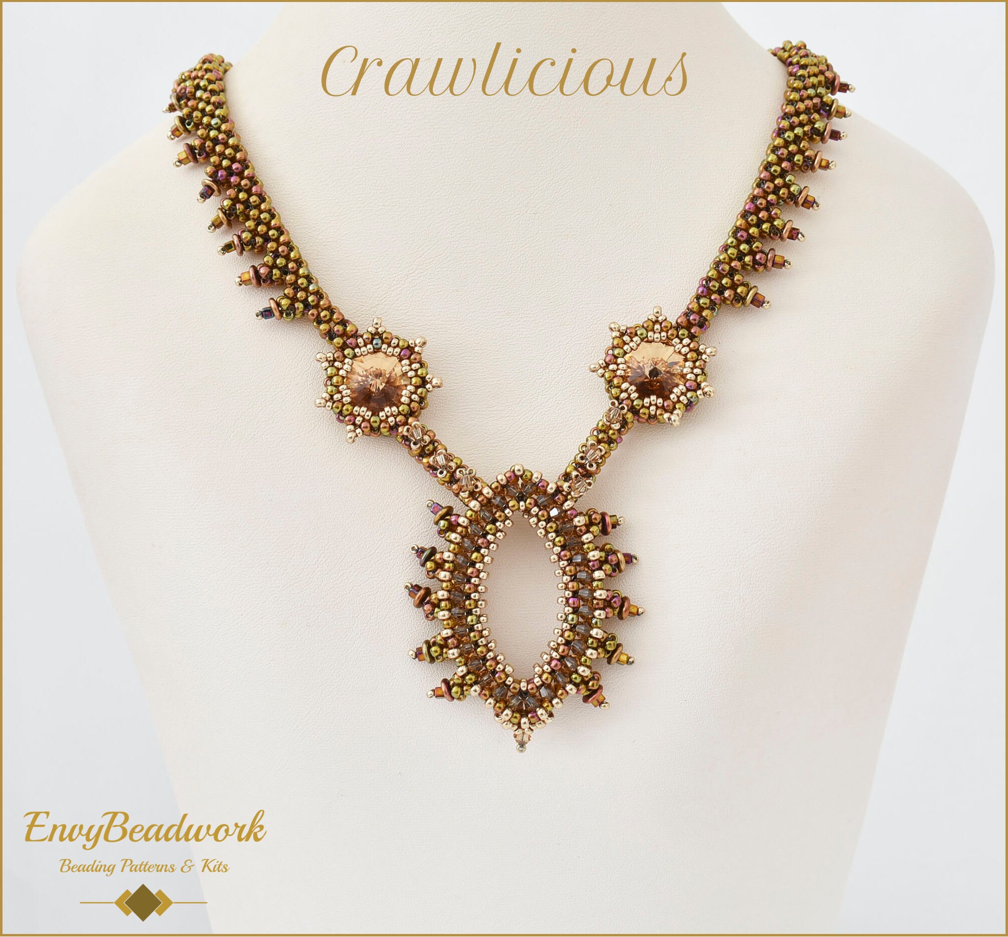 Beading Pattern for the Crawlicious Necklace Pa-055 English and Dutch ...