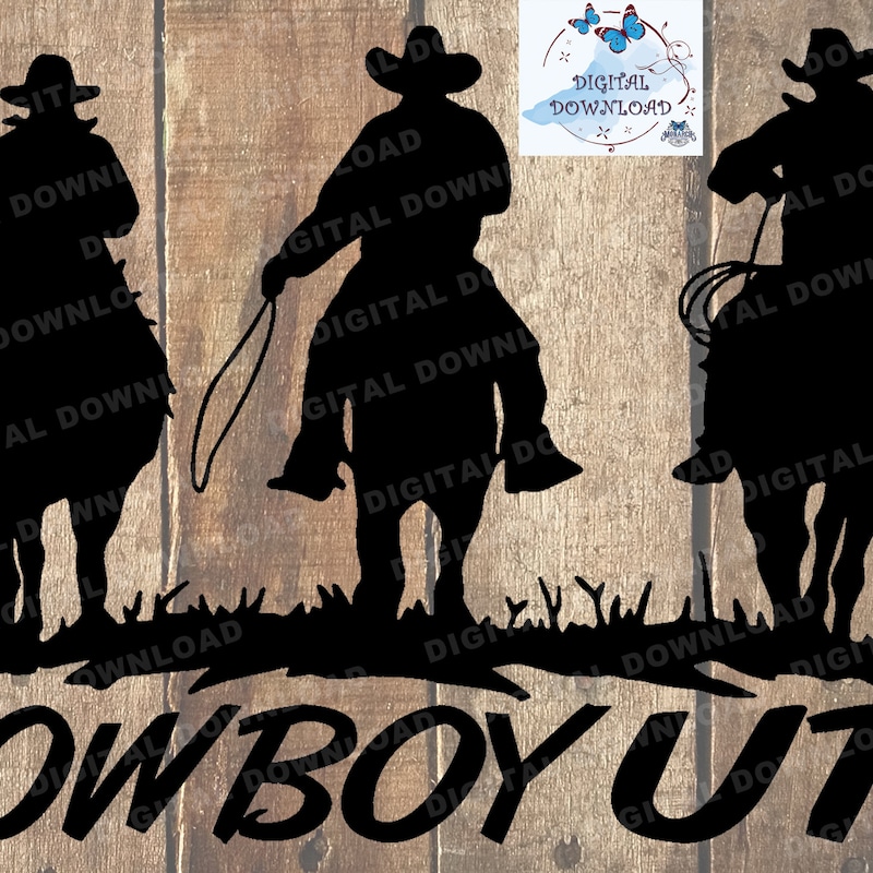 Cowboy Silhouette Svg - Etsy