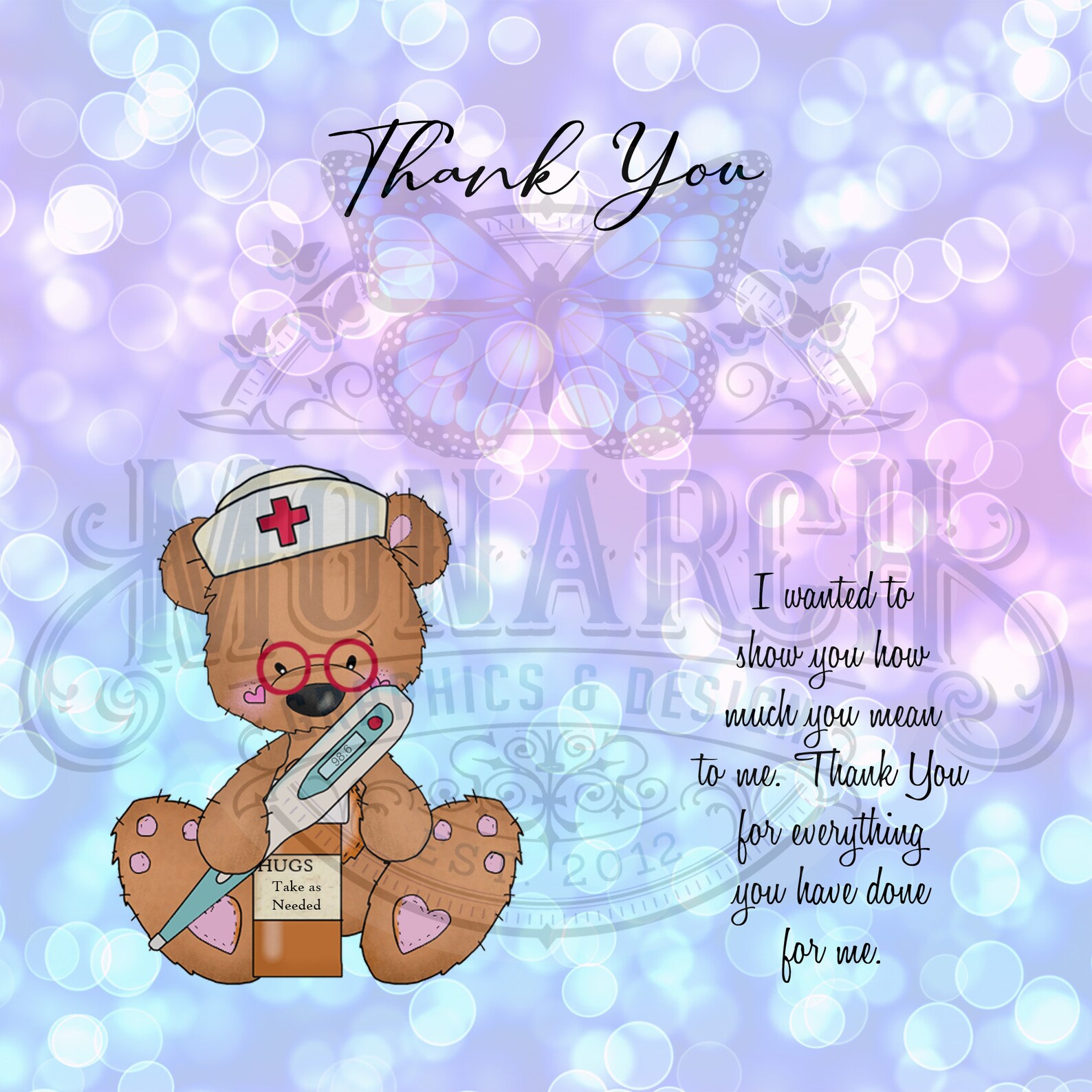 Merci infirmière - impression de bijoux sur carte de message à la ...