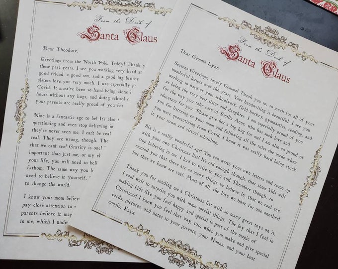 Personalized Letter From Santa Custom Letter From North Pole ...