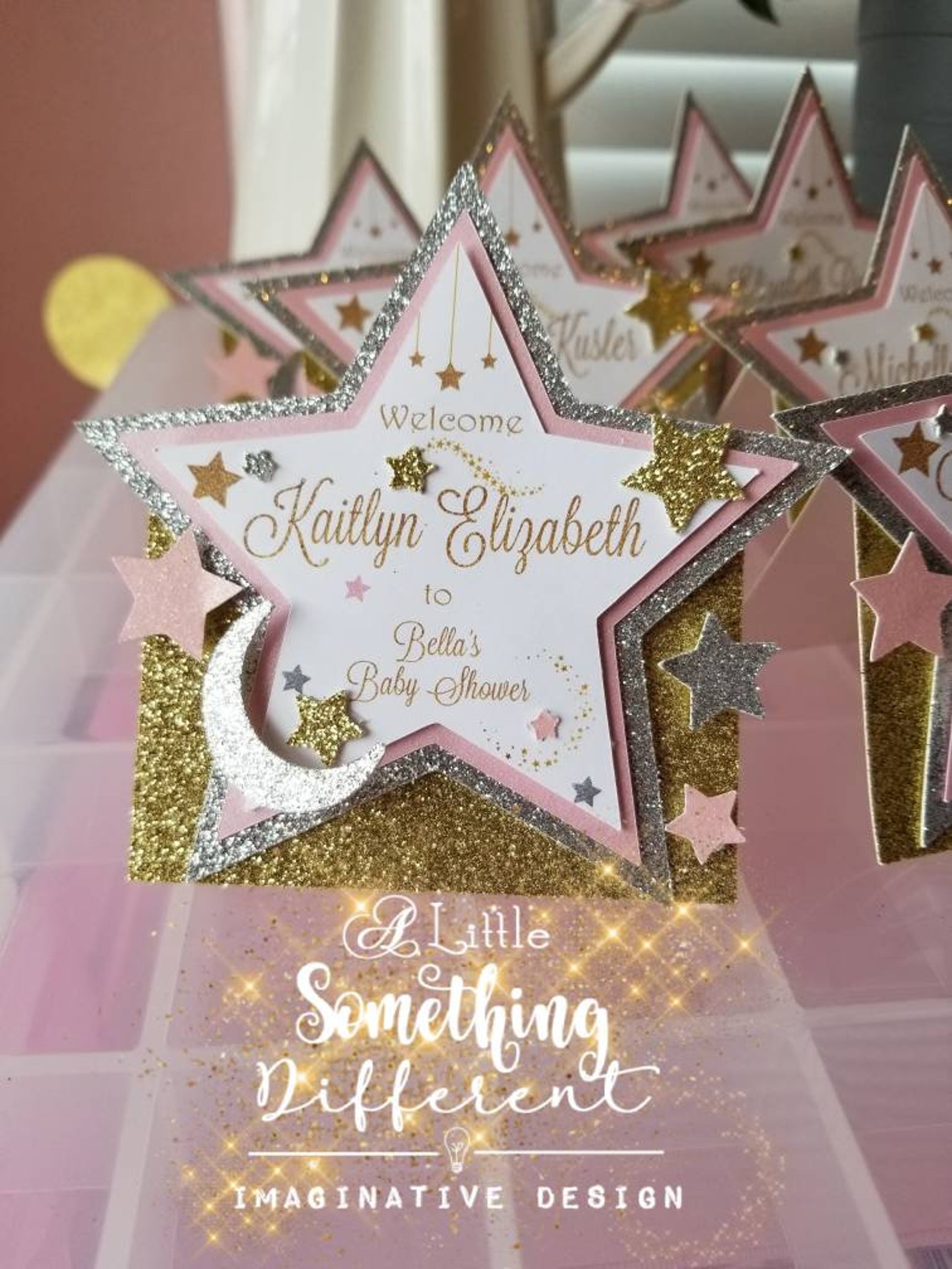 Twinkle Twinkle Little Star Baby Shower Decorations Place Cards / Star ...
