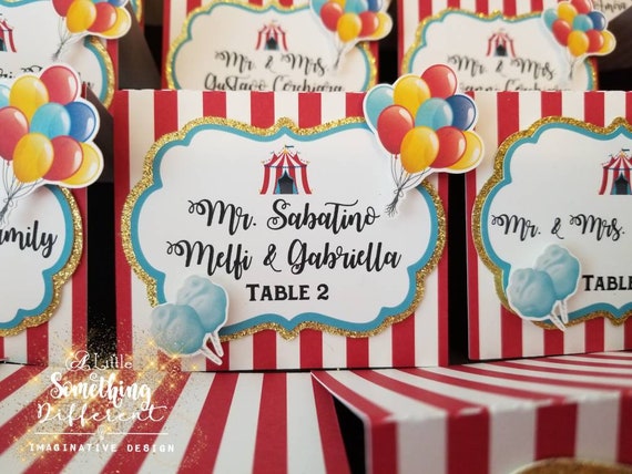 Carnival Circus Themed Place Cards Party Supplies Table | Etsy
