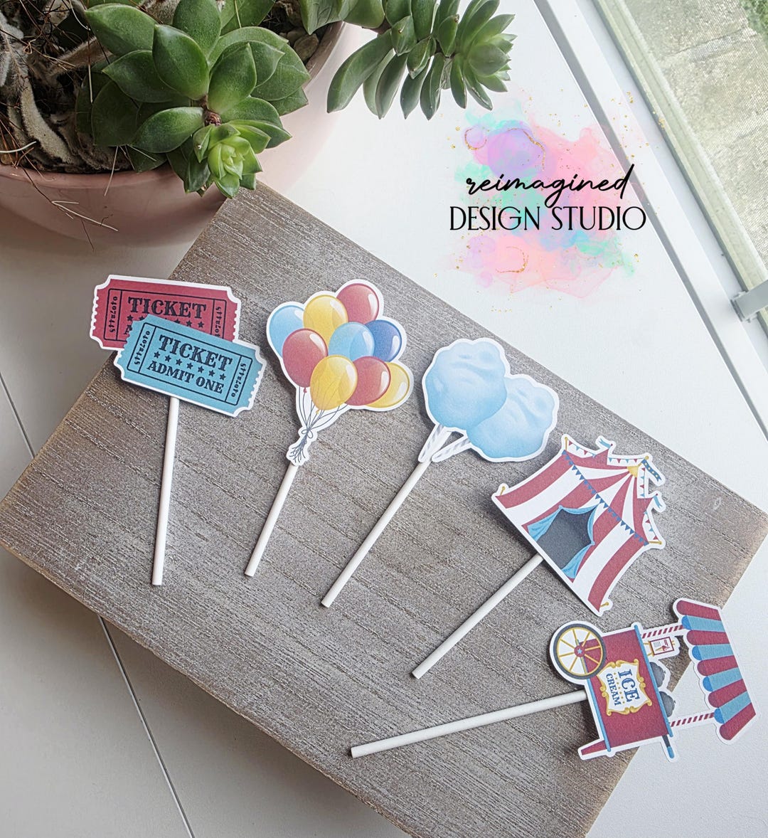 Circus Birthday Decor | Circus Cupcake Toppers | Circus Party | Circus ...
