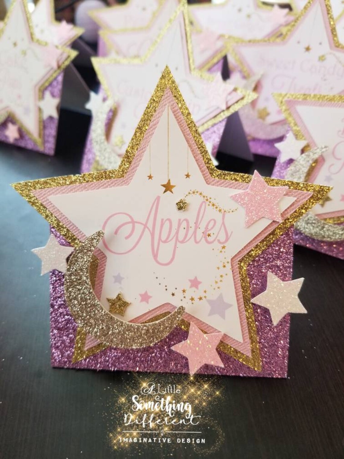 Twinkle Twinkle Little Star Placecards, Lavender and Pink, Babyshower ...