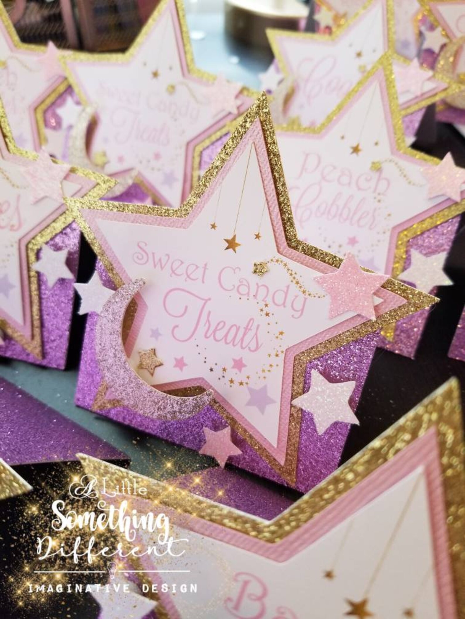 Twinkle Twinkle Little Star Placecards, Lavender and Pink, Babyshower ...