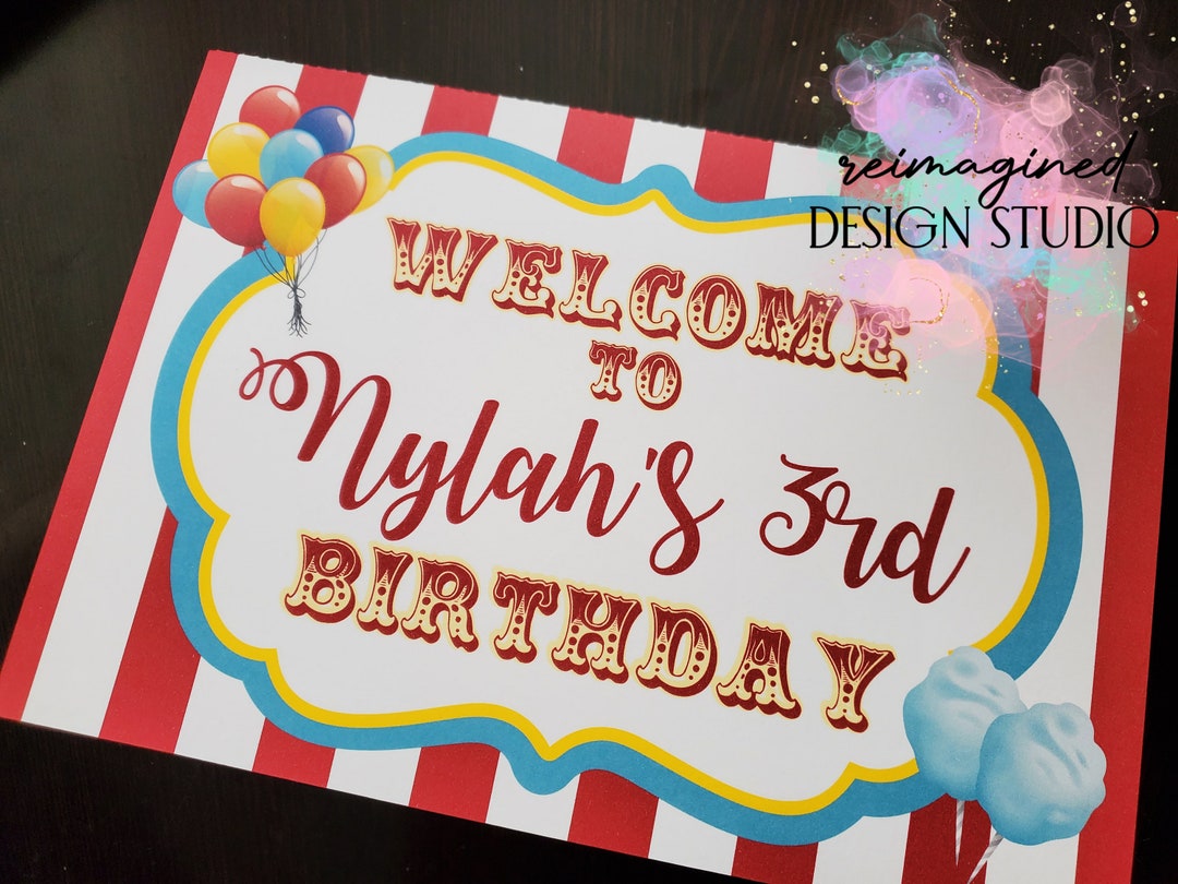 Circus Party Gifts Sign | Welcome Sign | Circus Birthday Party ...