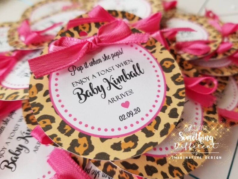 Favor Tags Cheetah Print and Hot Pink / Cheetah Favor Tags / - Etsy