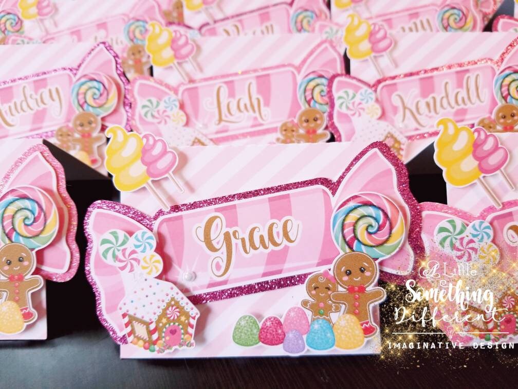 Candyland party supplies / candy Placecards / gingerbread man | Etsy